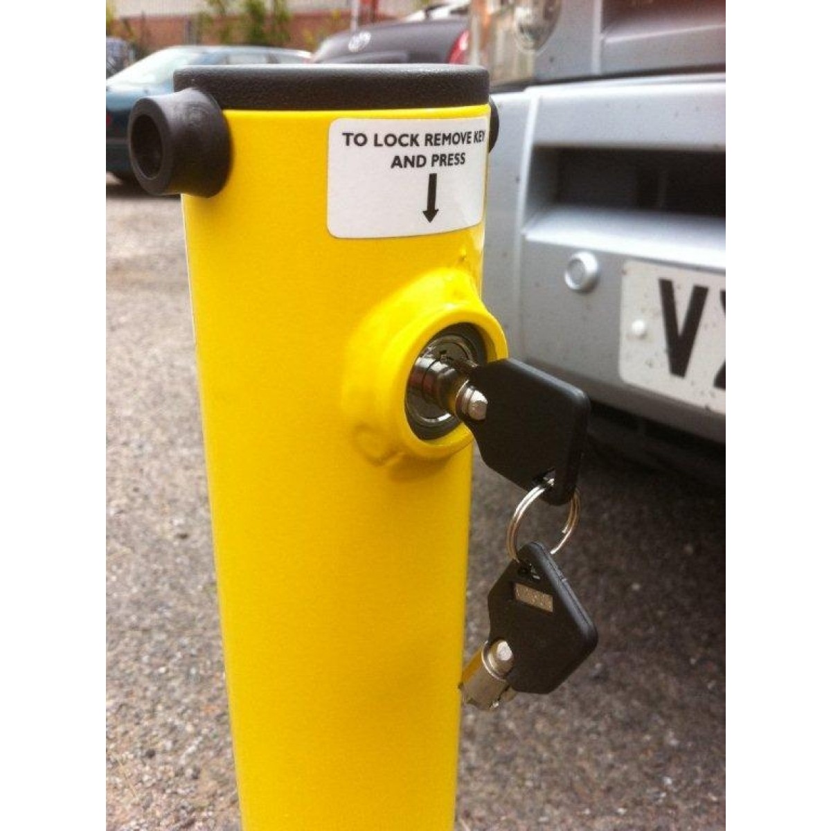 Yellow Folding Parking Post | Driveway Post | Manufacturer | We Can Install