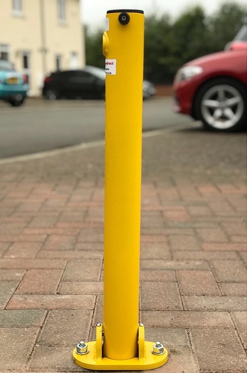 Yellow Fold Down Parking Post | Driveway Post | We Can Install