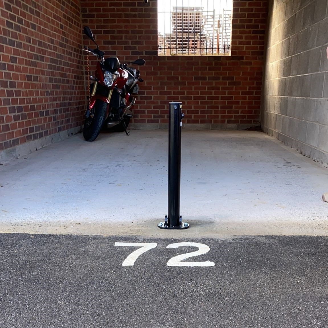Black Folding Parking Post Integral Lock | Smart & Secure | We Can Install