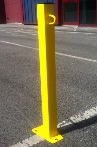 Fixed Steel Post | 50mm Square Bolt Down Yellow | Parking Equipment ...